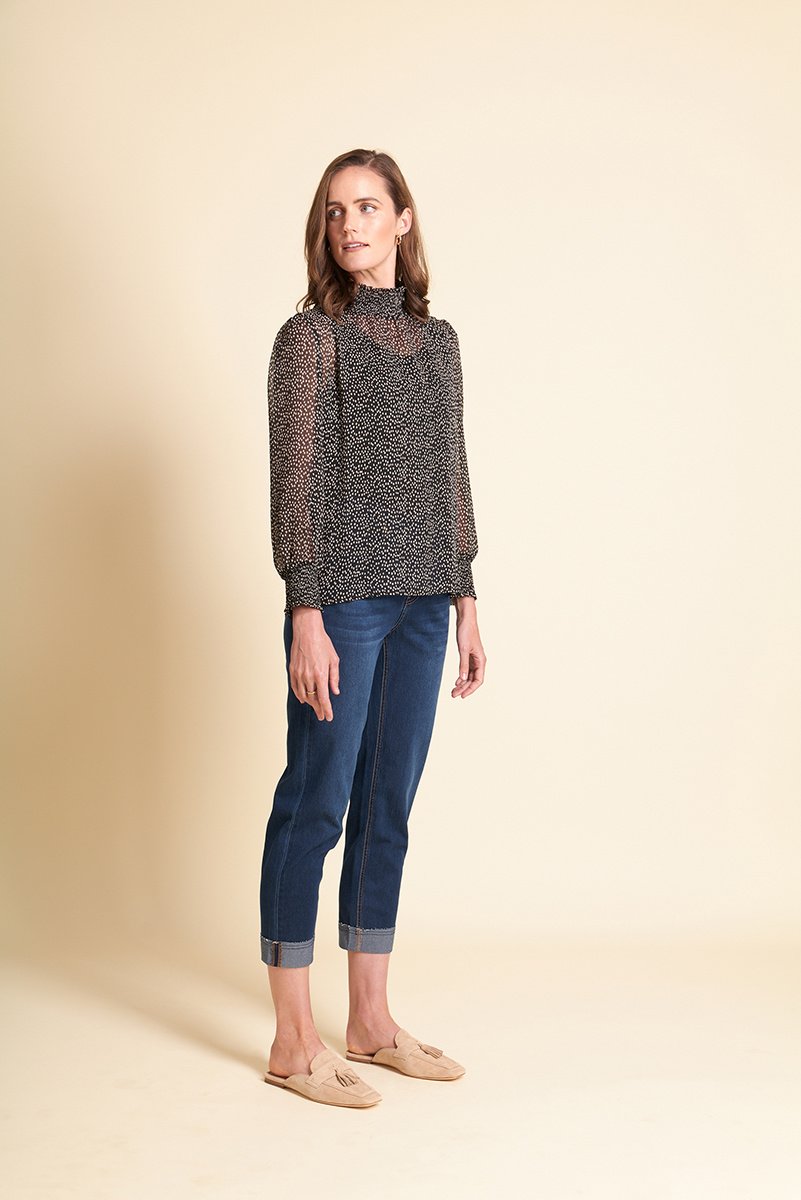 SMOCKED NECK & CUFF BLOUSE - Memo Clothing | Buy Memo Clothing Online ...