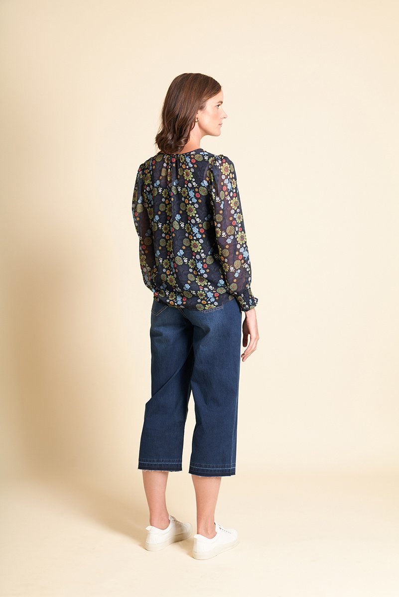 Shirred Cuff V-Front Women's Blouse - Memo Clothing | Buy Memo Clothing ...