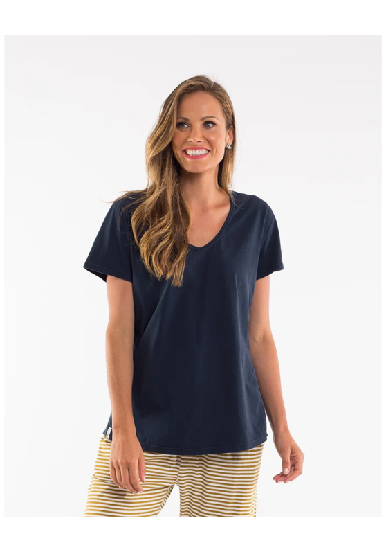 Elm Rib V Neck Women's Tee - Elm | Buy Elm Lifestyle Clothing Online ...